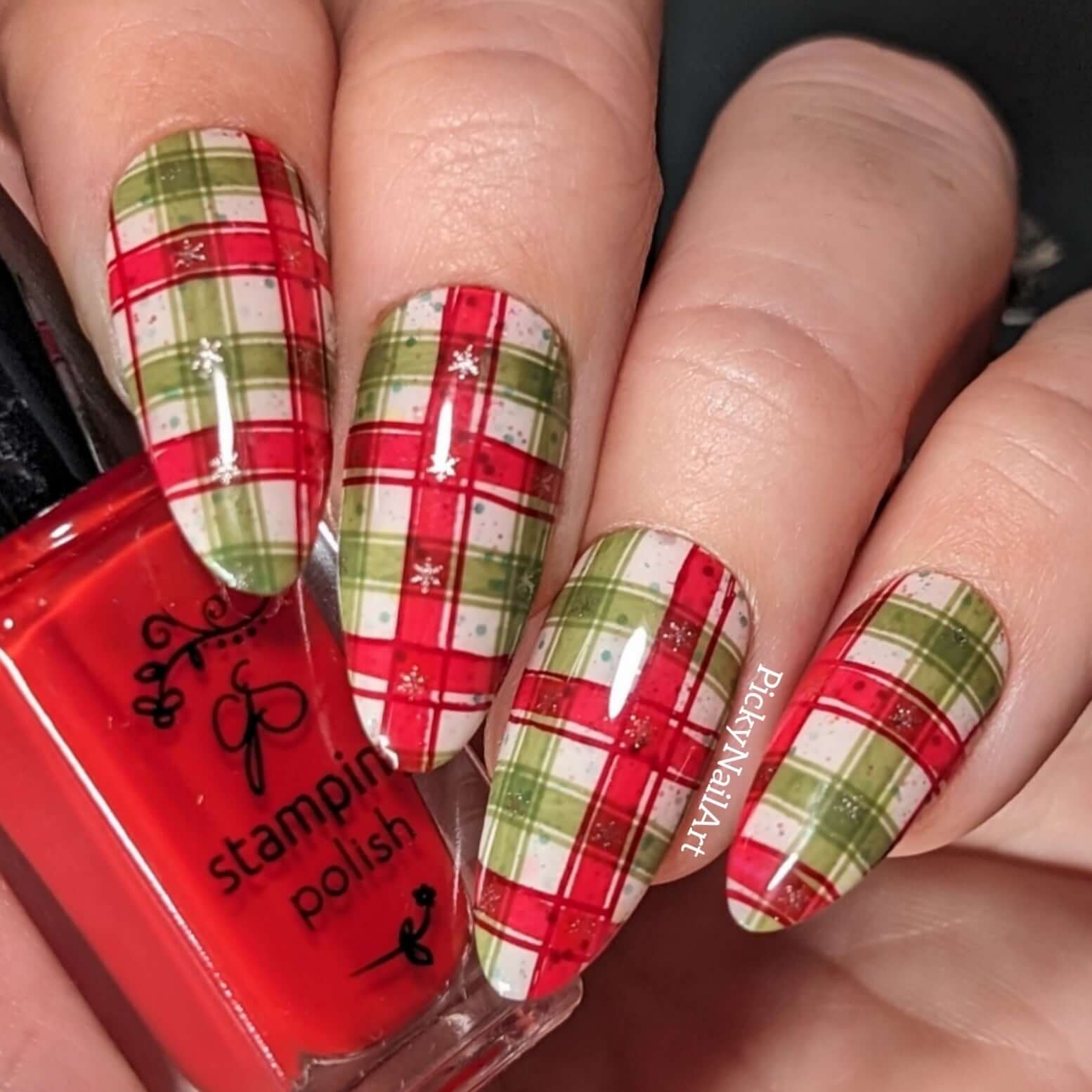 Festive Plaid - Two (CjSC-84) Steel Nail Art Layered Stamping Plate ...
