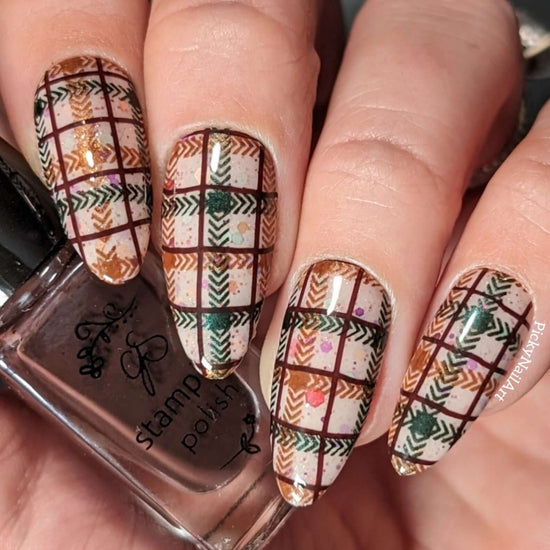 Festive Plaid - One (CjSC-83) Nail Art Stamping Plate – Clear Jelly Stamper