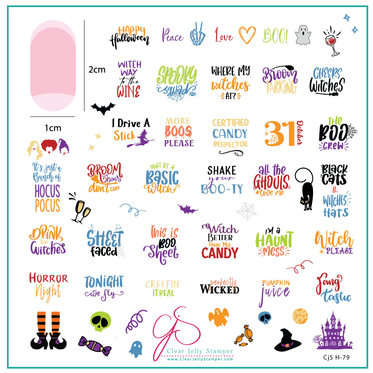 Boo Crew (CjS-H-79) Steel Nail Art Layered Stamping Plate – Clear Jelly ...